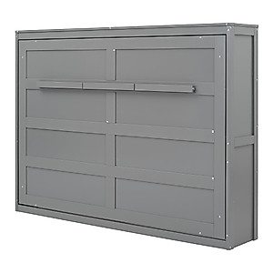 Harper & Bright Designs Full Size Murphy Bed, Wall Bed Full Platform Bed, No Box Spring Needed, Gray