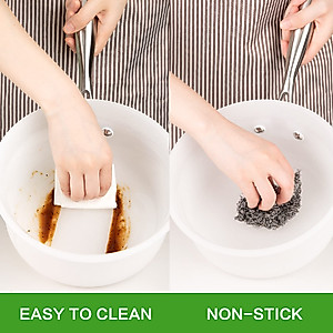 Morejoy Nonstick Saucepan with Lid (2 qt) - Non Toxic, PTFE & PFOA Free - Nonstick Pot Made of Silica Stone - Glass Saucepan - Multipurpose Pots Use for Kitchen or Restaurant, Christmas Gift