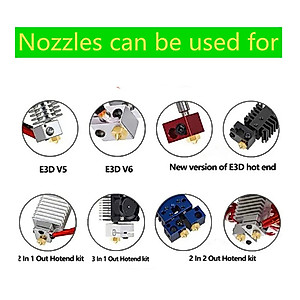 2 Pack Upgrade E3D V6 Nozzle PTFE Coated Brass Non-Stick PLA Extruder Print Head Nozzle for 1.75mm Ender3 Pro CR10/S Hotend (0.6mm)¡­