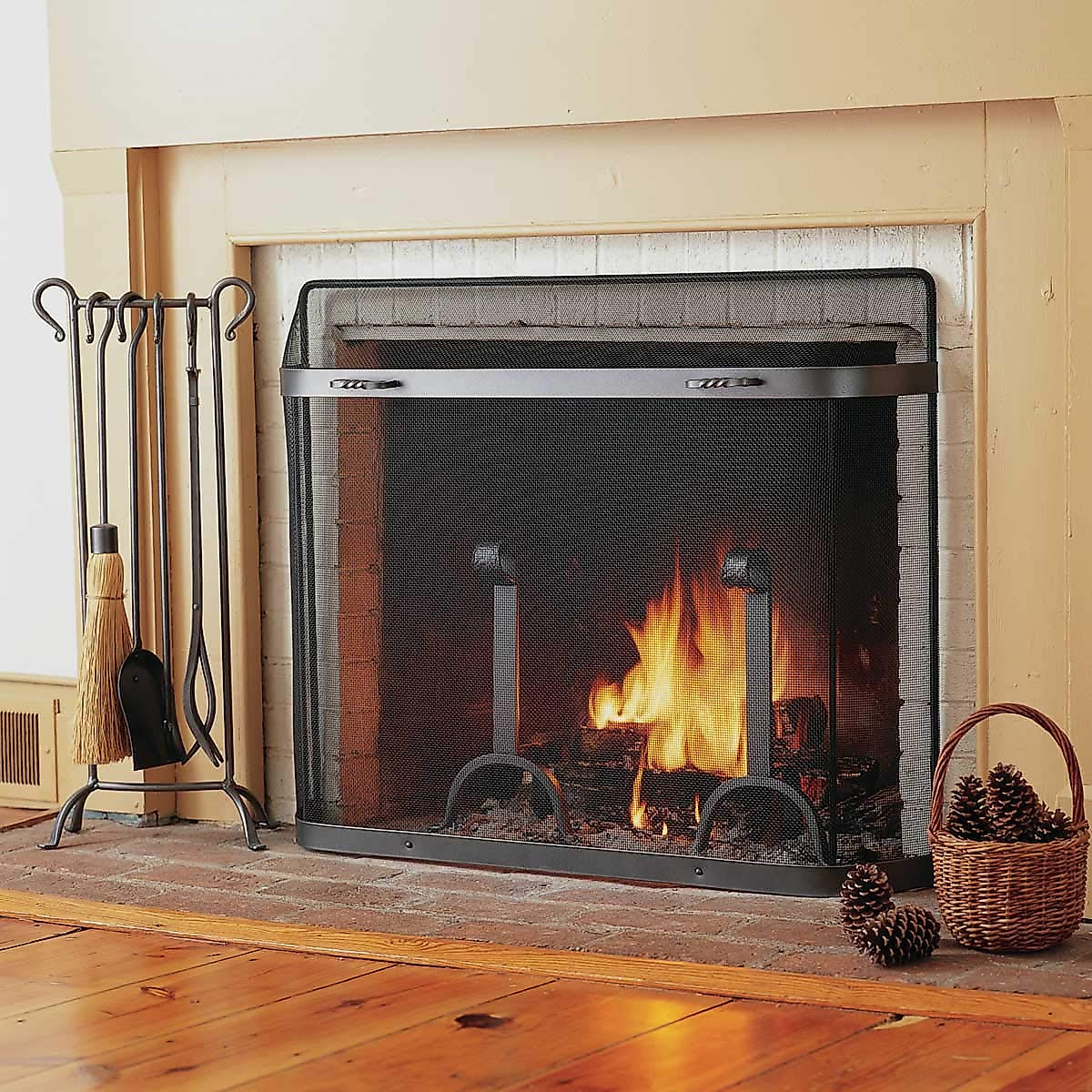 Pilgrim Home and Hearth Pilgrim SGI Series Fireplace Screen Spark Guards, 31 W x 31 H x 6.5" D, Vintage Iron (18371-1)