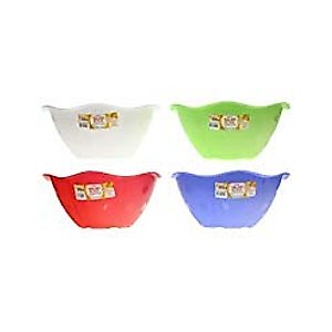 Plastic Salad Bowls Unbreakable 4 Assorted Colors Perfect size Reusable Salad Containers BPA Free Eco-friendly Useful tableware