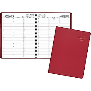 AT-A-GLANCE 2023 Weekly Planner, Quarter-Hourly Appointment Book, 8-1/4" x 11", Large, Fashion Color, Red (7094013)