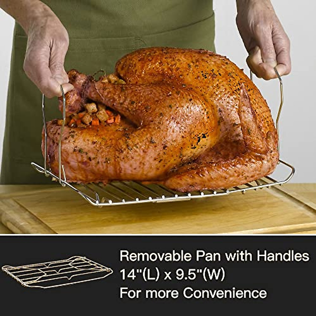 Sunvivi 24 Quart Electric Roaster with Removable Pan,Electric Turkey Roaster Oven with Visible & Self-Basting Lid,Large Roaster with Removable Pot and Cool-Touch Handles