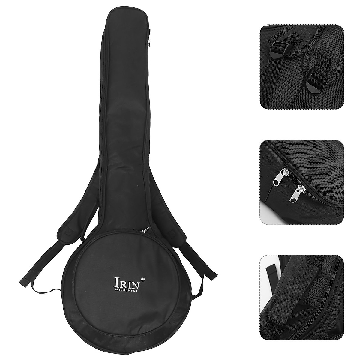 Banjo Gig Bag Banjo Case: Black Kmise Carrying Gig Bag Interior Padded Hardshell for String Full Size Resonator Banjos