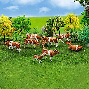 HO Scale Farm Animals Figure Set - Model Cows & Figures 36PCS