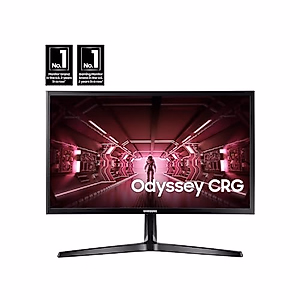 SAMSUNG 24-Inch CRG5 144Hz Curved Gaming Monitor (LC24RG50FQNXZA) â€“ Computer Monitor, 1920 x 1080p Resolution, 4ms Response, FreeSync, Game Mode, HDMI
