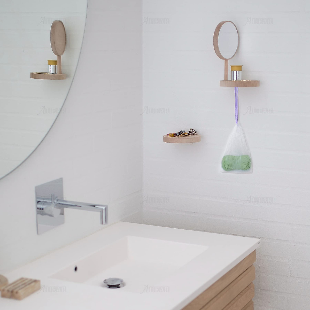 AUEAR, 20 Pack Handmade Soap Exfoliating Mesh Pouch Saver Bag Double Layer Bubble Foam Net Drawstring Holder (Assorted Colors)