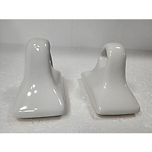 Vintage Snow White Ceramic Towel Bar Rod Rack Post Holder Brackets Tile Set Mid Century Modern Retro