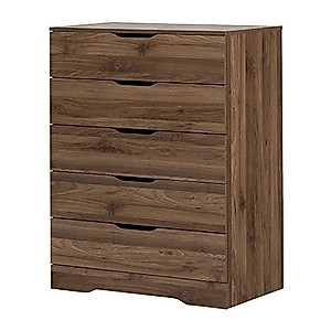 South Shore Holland 5-Drawer Chest, Natural Walnut