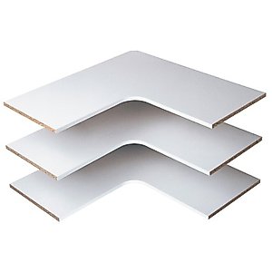 Easy Track Corner Shelves Closet Storage, 30"x30" - 3 Pack, White