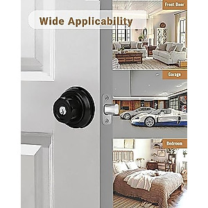EASILOK Deadbolt Lock, E4 Twist-to-Lock Front Door Lock Keyless Heavy Duty Single Cylinder Deadbolt High Security with Unpickable Night Latch &Anti-Mislock Button, Zinc Alloy, Black