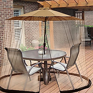Sparkle Race Patio Umbrella Mosquito Net, Patio Mosquito Netting for Cantilever Umbrella, Brown Mosquito Netting Offset Umbrella Outdoor Patio Screen for 9-11’ Deck Table Umbrellas Outside Canopy Tent