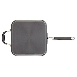 Anolon Advanced Hard Anodized Nonstick Saute Square Fry Pan with Helper Handle, 4 Quart, Graphite Gray,83862