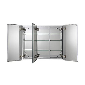 Croydex Thurmond Tri-View, Recessed or Surface Mount Medicine Cabinet, 30W x 26H, Aluminum