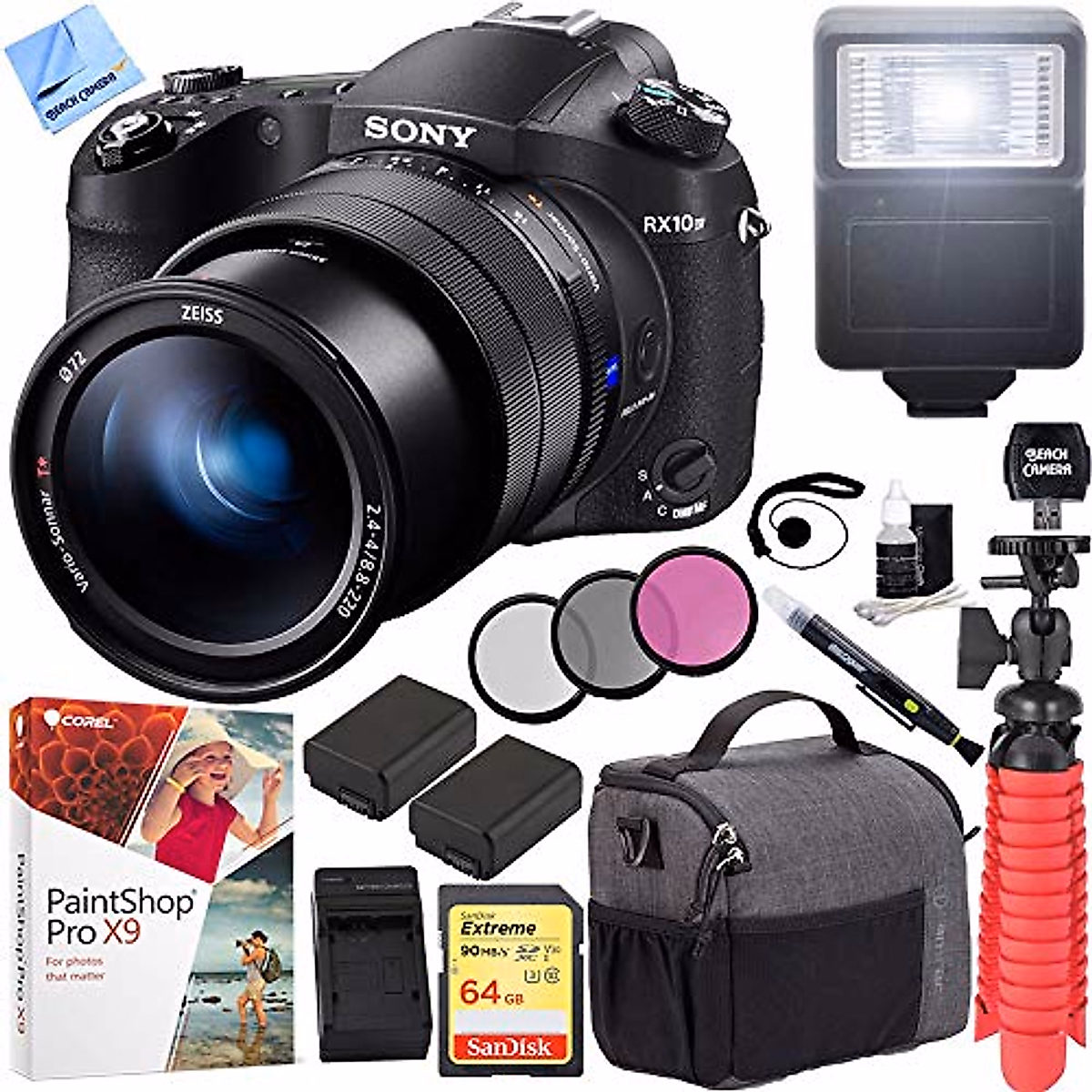 Sony RX10 IV Cyber-Shot High Zoom 20.1MP Camera with 24-600mm F.2.4-F4 Lens and Tamrac Tradewind Shoulder Bag Plus 64GB Dual Battery Bundle