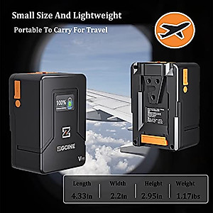 ZGCINE ZG-V99 V2 Upgraded Version Mini V-Mount Battery with 65W PD Charger kit, 99Wh 14.8V Support D-TAP/BP/Input and Output, V-Lock Battery Compatible with BMPCC 6K Pro/Canon EOS R5C/Sony FX3
