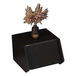 ALISENED Wooden Stackable Storage Box with Drawers, Small Mordern Storage Bookcase Bin, Storage Organizer Stackable Cubles for Home Books Clothes Toy. Wood Display Box for Bedroom and Livingroom,black