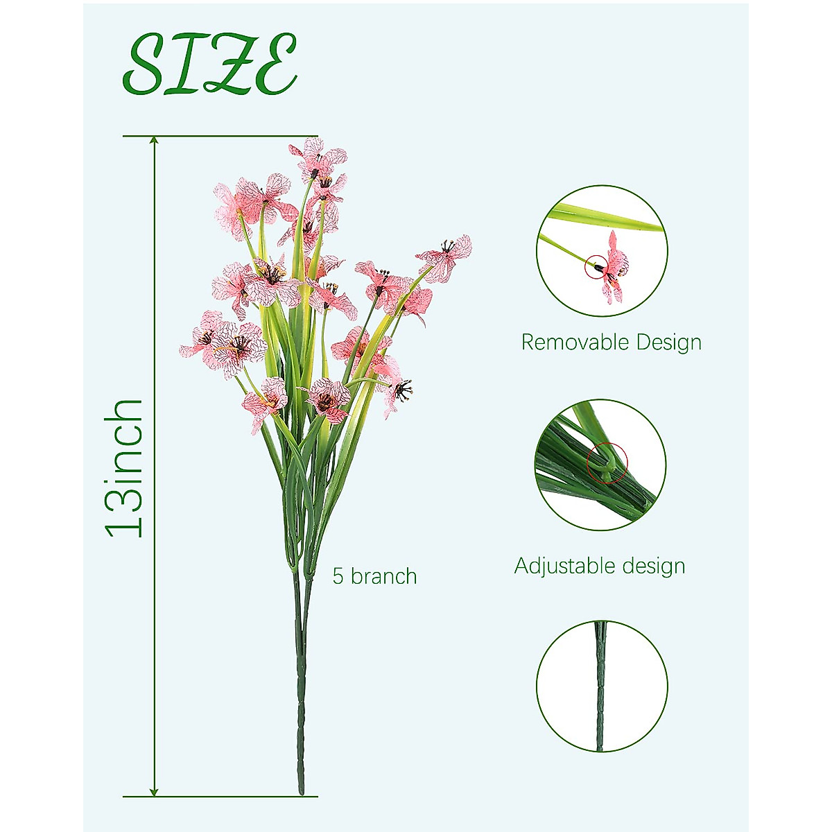 Omldggr 12 Pieces Artificial Violet Flowers Artificial Flowers Faux Violet Flowers Faux Plastic Plant Shrubs Greenery for Indoor Outside Garden Patio Porch Window Box Home Wedding Decoration(Pink)