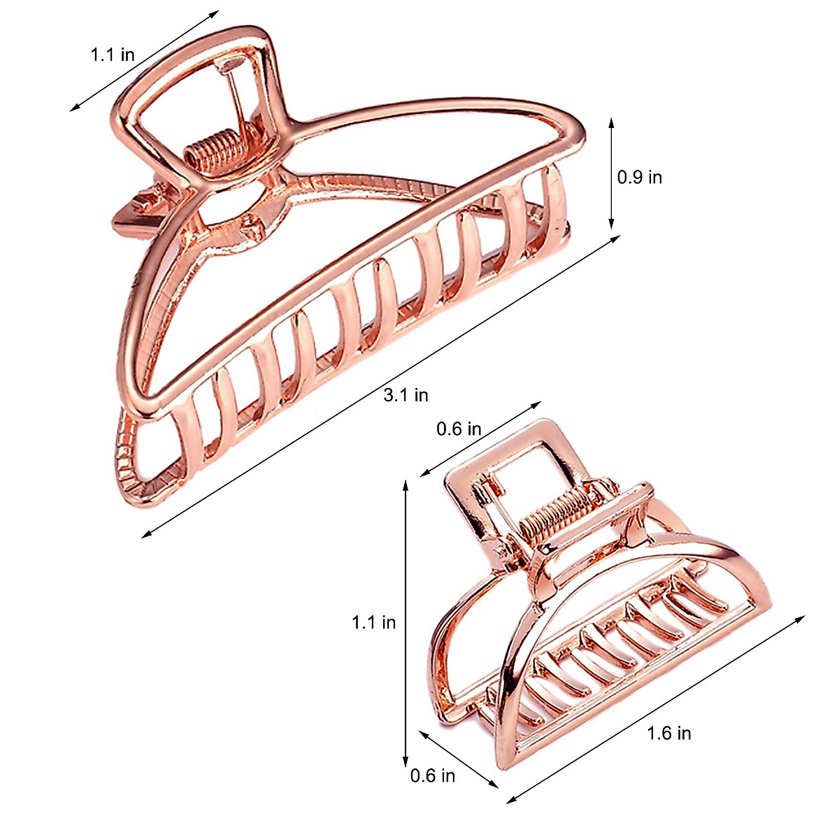 8 Pieces Metal Hair Claw Clips Set, Includes 3 Inches Large Size Hair Catch Barrette Jaw Clamp and 1.57 Inches Small Half Bun Hairpins for Women, Hair Accessories