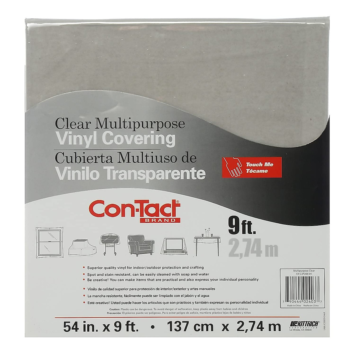 Con-Tact Brand Clear Vinyl Covering, Multipurpose, 54" x 9'