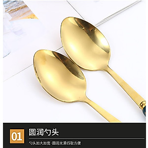 24 Pieces Imitation Marbled Ceramic Handle Kitchen Stainless Steel Silverware Tableware Flatware Cutlery Knives Forks Spoons Set for 6 People,With Cutlery Hanging Rack (Solid Color,Black)