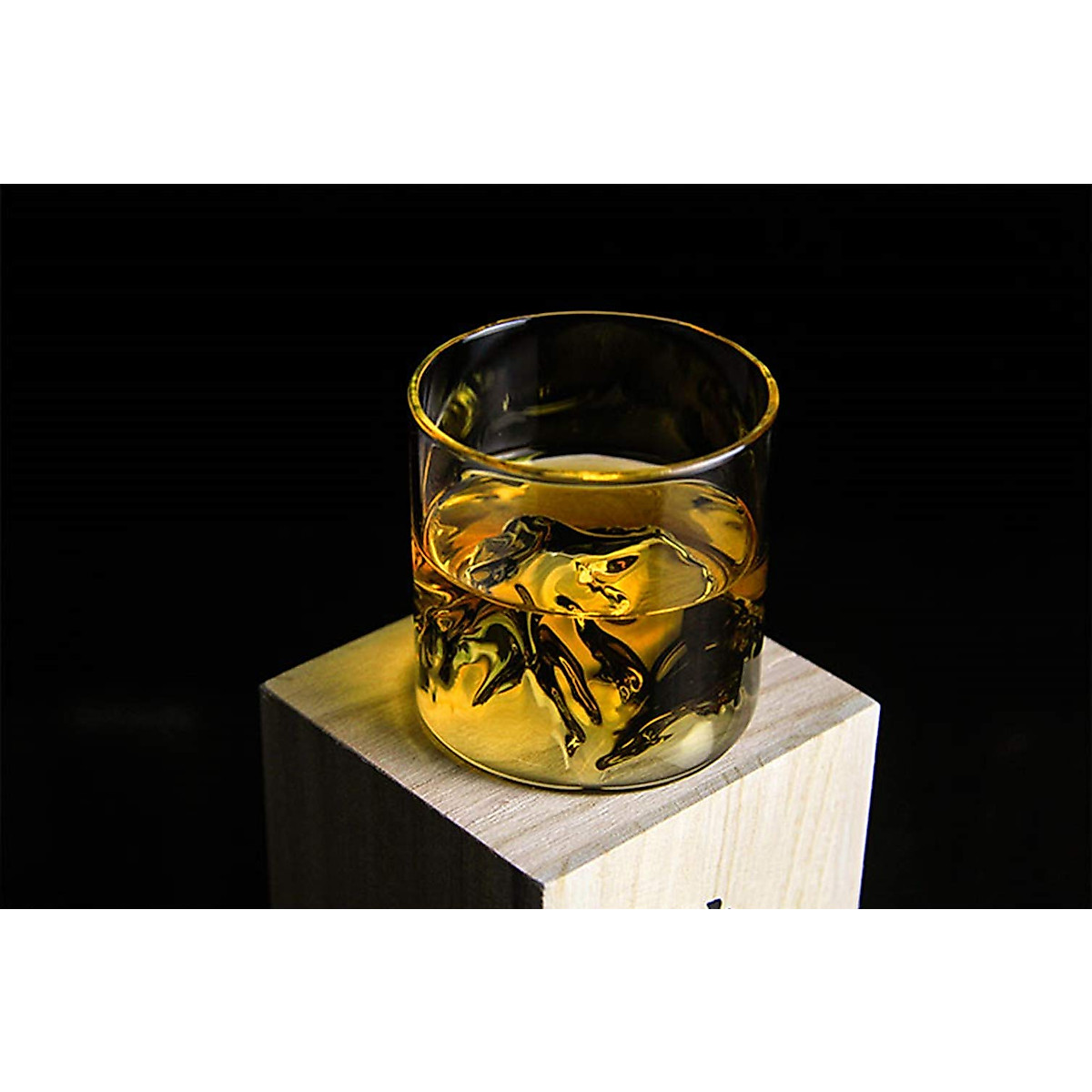 CZHome Whiskey Glass Small Glass Japanese Style Mountain shape Wine Glass Set of 2,Premium Quality Crystal –Elegant Modern Design , Ideal for Home,BarLuxury Bourbon Gifts for Men