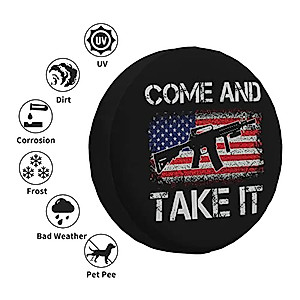 Come and Take It Funny Tire Cover Universal Fit Spare Tire Protector for Truck, SUV, Trailer, Camper, Rv