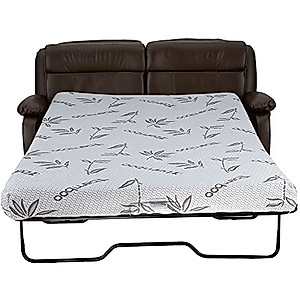 RecPro Charles Collection | 65" RV Hide A Bed Loveseat | Memory Foam Mattress | RV Sleeper Sofa | Pull Out Couch | RV Furniture | RV Loveseat | RV Living Room (Slideout) Furniture | Chestnut