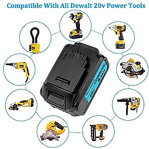 UADCA 2 Pack 6.0Ah 20 Volt Replacement Battery for Dewalt 20V Battery Compatible with Dewalt 20 Volt Max XR DCB205 DCB204 DCB206 DCB205-2 DCB200-2 DCB180 DCB200 DCD DCF DCG Cordless Power Tools