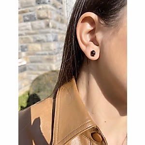 LE VIAN 2 Carat Chocolate Smoky Quartz Oval Stud Earrings for Women in 925 Sterling Silver with Rose Gold Plating and Push Back