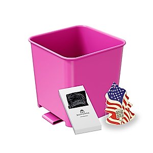 HAUSSIMPLE Car Trash Can Waterproof Vehicle Garbage Bin, Leakproof Anti Slip Floor Mat Clip Trash Bag Holder for Car, Truck, SUV, Van Portable Auto Trash Container with Stability Clips (Pink, Large)