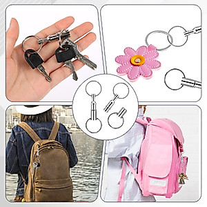 KALIONE 4 Sets Quick Release Detachable Keychain, Swivel Pull Apart Key Chain, Mini Detachable Keychain Rings with 4 Stainless Steel Key Rings for Home Office Outdoor Accessory Supplies(Silver)