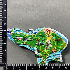 Bali Indonesia Creative Map Refrigerator Magnet 3D Travel Souvenir Fridge Decoration Magnetic Sticker Craft Collection