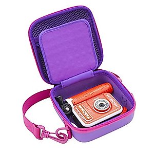 CASEMATIX Toy Camera Travel Case Compatible with VTech KidiZoom Creator Cam Video Camera and Accessories for Cams, Includes Purple Case Only
