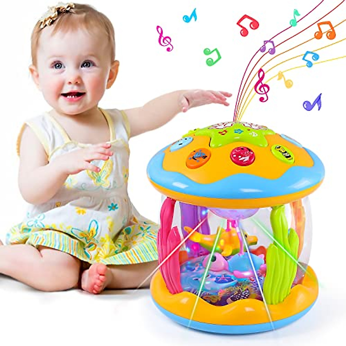 Baby Toys 6 to 12 Months Babies Ocean Rotating Light Up Infant Toys 12-18 Months Musical Toys for 1 Year Old Boys Gifts Early Educational Toys for Toddlers 1-3