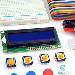 Adeept Starter Kit Compatible with Raspberry Pi 4 3, 2 Model B B+ LCD1602 Servo Motor C and Python Code, Beginner Starter Kit with User Manual Guidebook