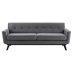 Modway Engage Performance Velvet Sofa, Gray