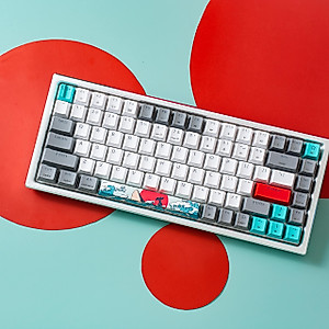 YUNZII AK84 84-Key Hot-Swappable Gaming Mechanical Keyboard with Double Shot PBT Keycaps, RGB, Aluminum Frame for Mac Windows (Gateron Blue Switch, Silver)