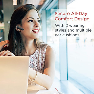 Motorola Boom 3 in-Ear Wireless Mono Alexa Enabled Headset - Noise Cancelling Bluetooth 5.0 Earpiece with Flip Microphone - 7-Hour Battery Life, 40-Foot Range - Ear Hook & Gel Buds