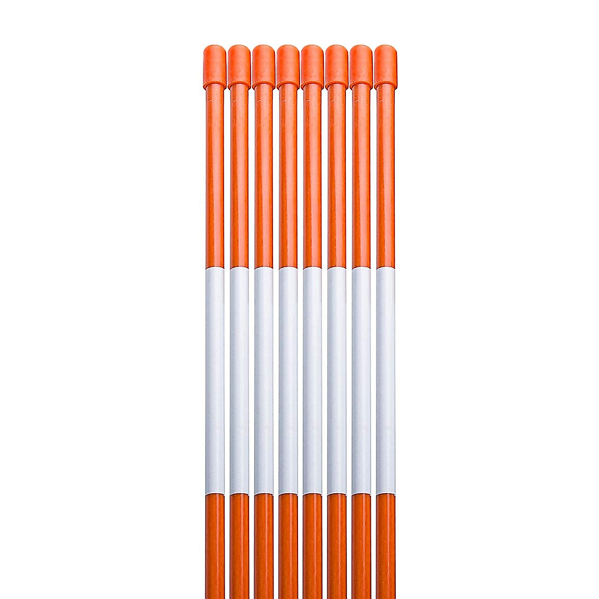 Sunnyglade 100PCS 48 Inch Driveway Marker 5/16 Inch Dia Reflective Driveway Poles Fiberglass Snow Stakes with Reflective Tape for Easy Visibility at Night