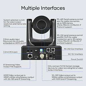 SMTAV 30x Optical + 8X Digital Zoom,high-Speed PTZ,3G-SDI, HDMI Output,H.265 Support Video Conference Cameras