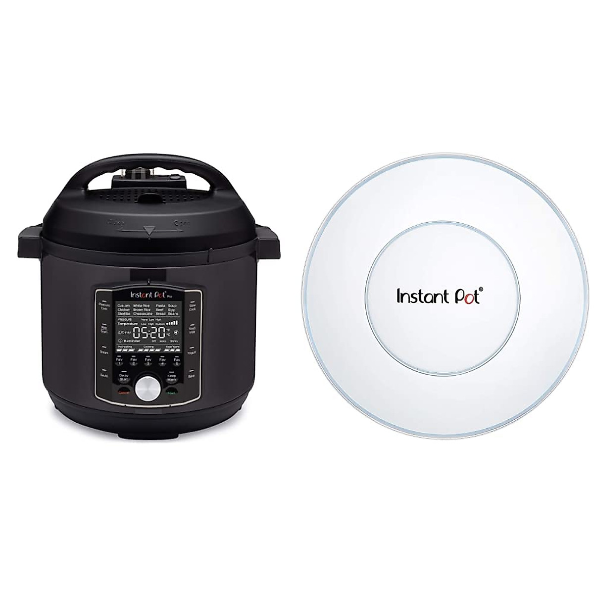 Instant Pot Pro 10-in-1 Pressure Cooker, Slow Cooker, Rice/Grain Cooker, Steamer, Sauté, Sous Vide, Yogurt Maker, Sterilizer, and Warmer, 8 Quart & Silicone Lid, 8 quart, White