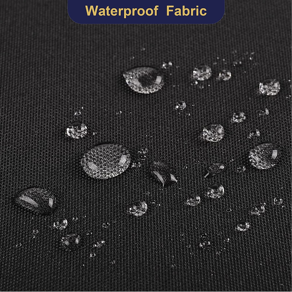 Foreate Waterproof Fabric by The Yard 600d Cordura Canvas Fabric 58 inch Wide for Indoor Outdoor Patio 1 Yard, Black