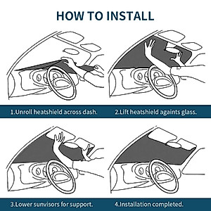 Wasinle Cartoon Car Windshield Sunshade Blocks Sun Visor Protector Foldable Sun Shield Keep Your Vehicle Cool, Fits Windshields of Most Sizes（Small 51 x 27.5 in） Black 6