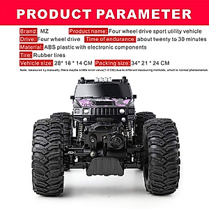 Simccppley Remote Control Car Pink 360° Stunt Tumbling Waterproof Monster Truck, Can Control The Toy
