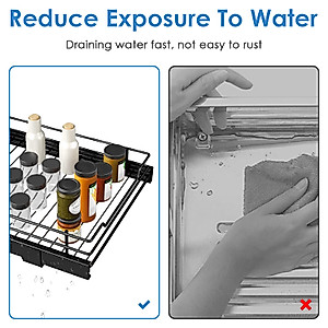 G-TING Pull Out Cabinet Organizer, Heavy Duty Slide Out Pantry Shelves Sliding Drawer Storage for Home, Kitchen, Bathroom, 12.44" W x 16.54" D, Request at Least 13 inch Cabinet Opening(Black)