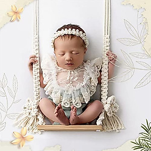 M&G House Newborn Photography Props Swing Prop Wooden Swing Seats Baby Photo Props Wooden Prop Swing Baby Photoshoot Props Newborn Photography Accessory(Wood Color, 4 Wings 6 Red Hearts)
