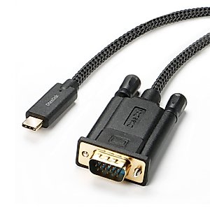 DteeDck USB C to VGA Cable 3 ft, USBC Type C to VGA Cord Braided (Thunderbolt 3) Compatible with iMac, MacBook Pro, MacBook Air, Surface Book 2, Chromebook and More