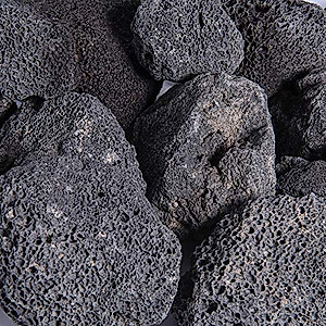 Black 1-3 Inch Lava Rock | Fireproof and Heatproof Volcanic Lava Rock, Perfect for Fire Pits, Fireplaces, BBQs and More. Indoor and Outdoor use - Natural Stones | 10 Pounds