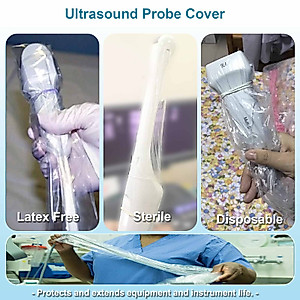Ultrasound Probe Cover, Latex-Free Sterile Disposable Clear, 7“ x 48”, Individual Packaging, 50 Pcs